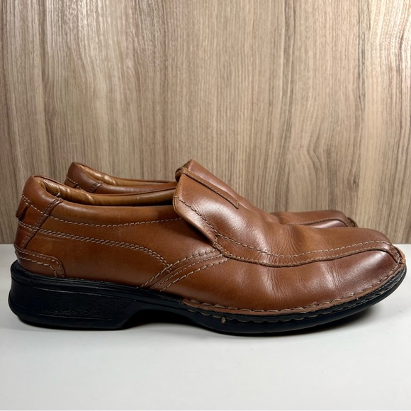 Clarks | Shoes | Clarks Brown Leather Oxford Dress Loafers Men Sz 5 M ...